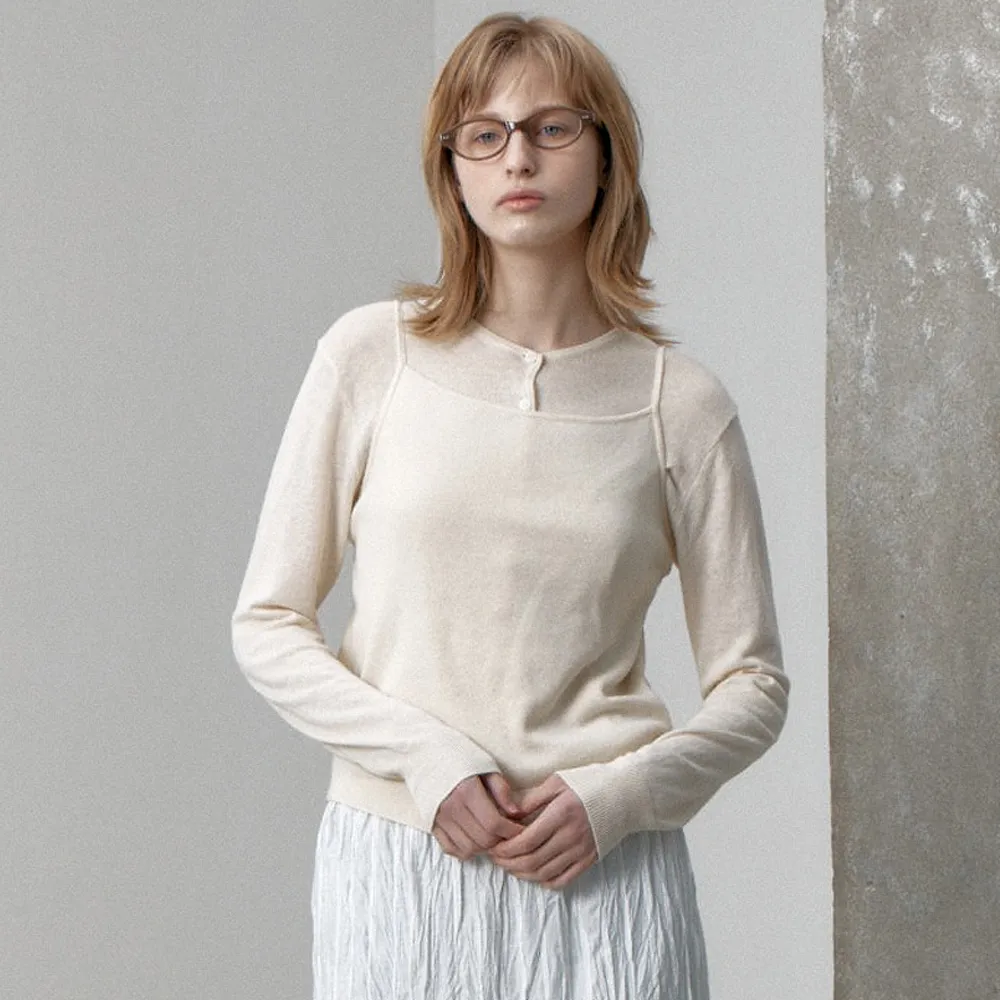 cotton blend cardigan camisole set (ivory) - 감도 깊은 취향 셀렉트샵 29CM