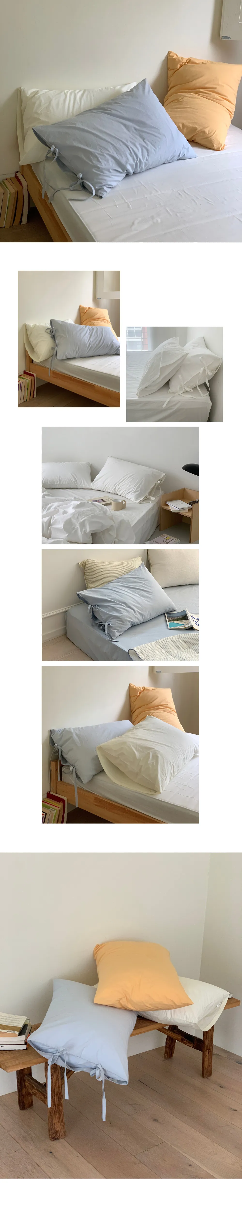 리브 60수 고밀도 알러지케어 자루형/리본형 베개커버 (40x60/50x70) - 감도 깊은 취향 셀렉트샵 29CM