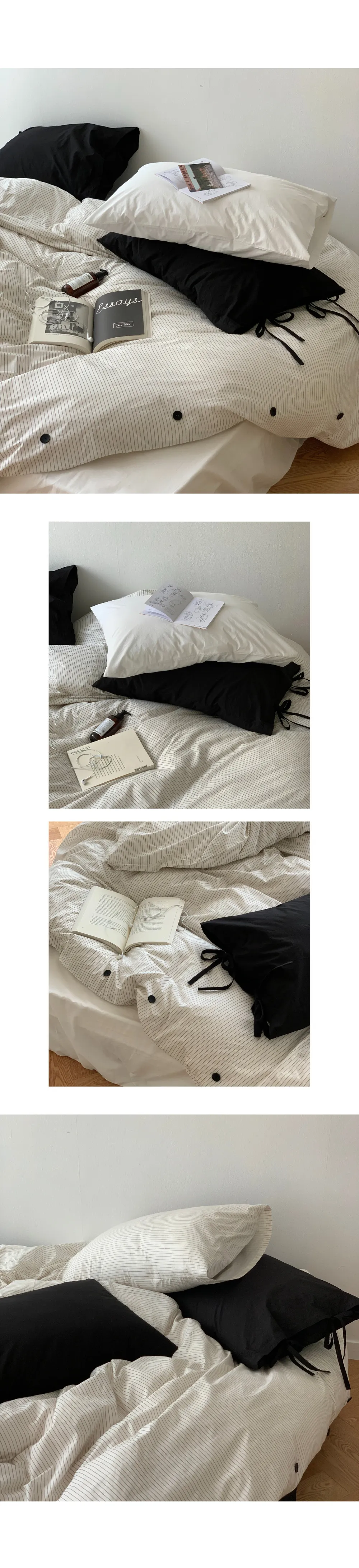 리브 60수 고밀도 알러지케어 자루형/리본형 베개커버 (40x60/50x70) - 감도 깊은 취향 셀렉트샵 29CM