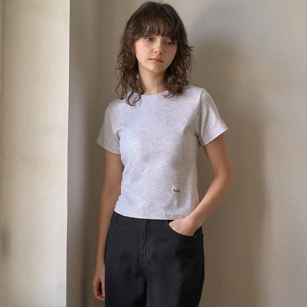 HAILY BASIC T-SHIRT_MELANGE GRAY - 감도 깊은 취향 셀렉트샵 29CM