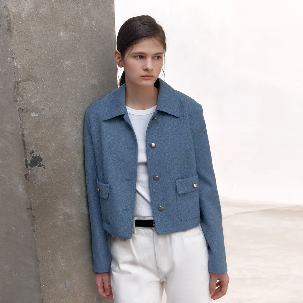 STAN COLLAR CROPPED JK (BLUE) - 감도 깊은 취향 셀렉트샵 29CM