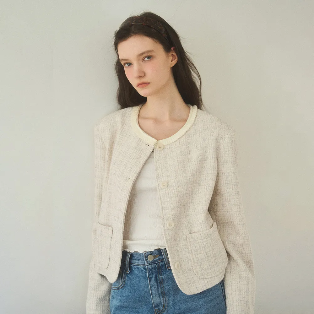 lace tweed jacket_ivory/gray - 감도 깊은 취향 셀렉트샵 29CM