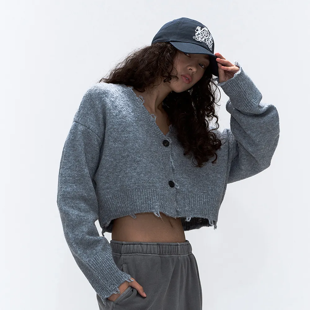 Frayed Edge Cropped Cardigan Gray - 감도 깊은 취향 셀렉트샵 29CM