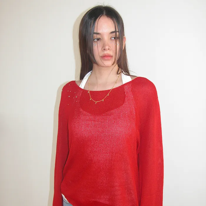 STUDDED COVER SLEEVE, RED - 감도 깊은 취향 셀렉트샵 29CM