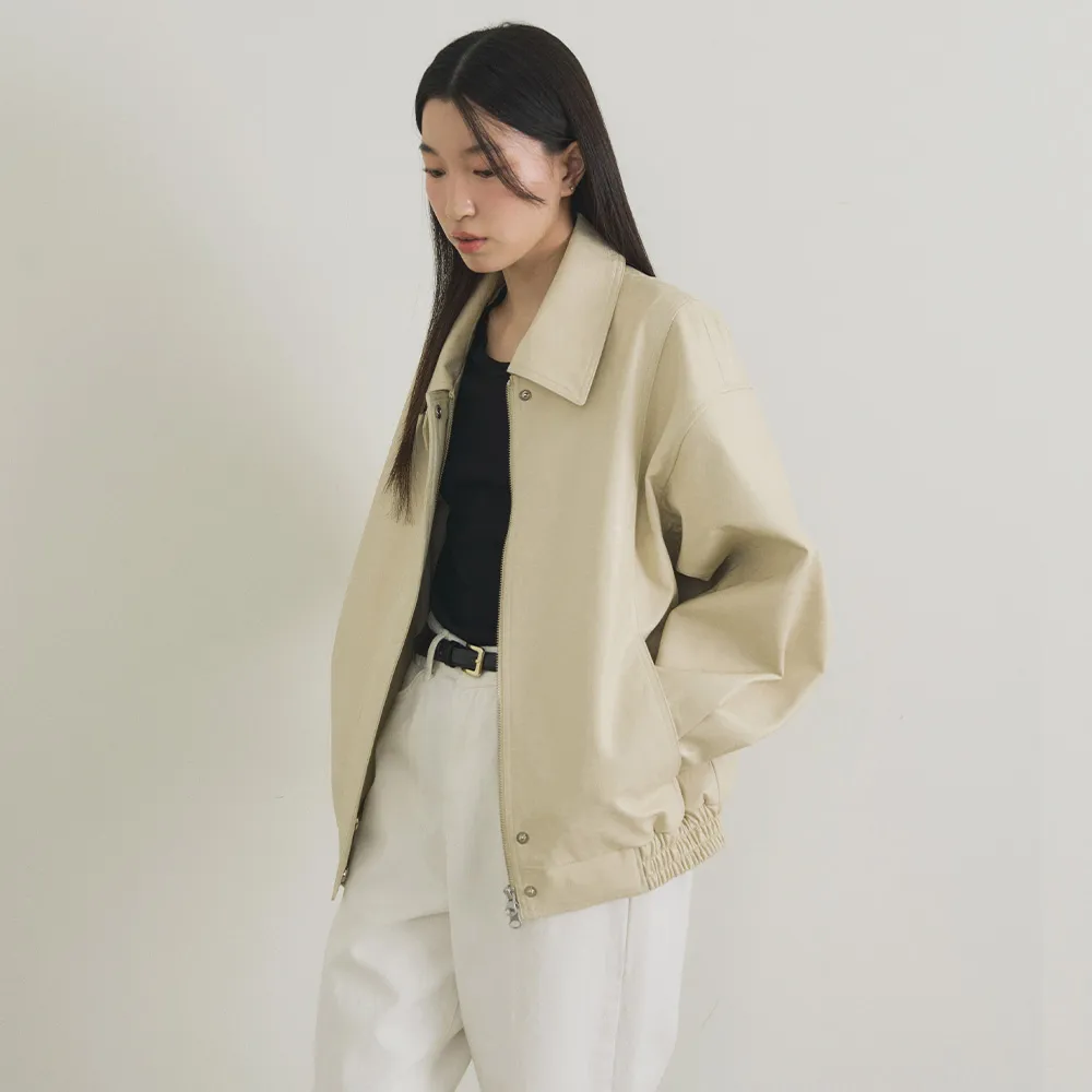 over fit leather blouson jacket-cream - 감도 깊은 취향 셀렉트샵 29CM