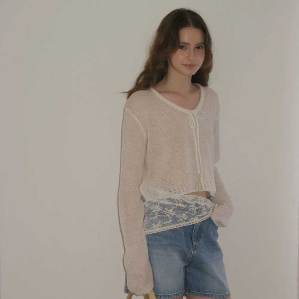 Punching See-Through Ribbon Knit - Ivory - 감도 깊은 취향 셀렉트샵 29CM