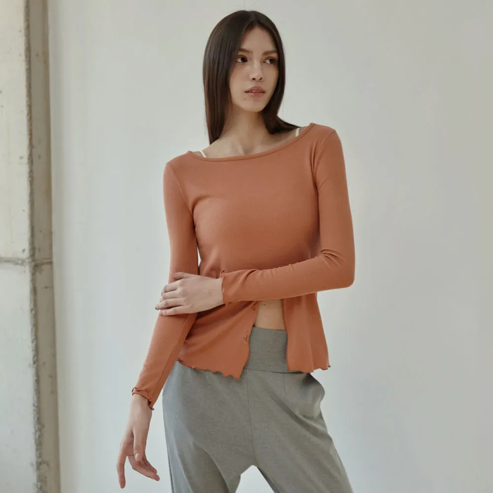 더블버튼 랩 롱슬리브 DEVI-T0124-캐럿 - 감도 깊은 취향 셀렉트샵 29CM