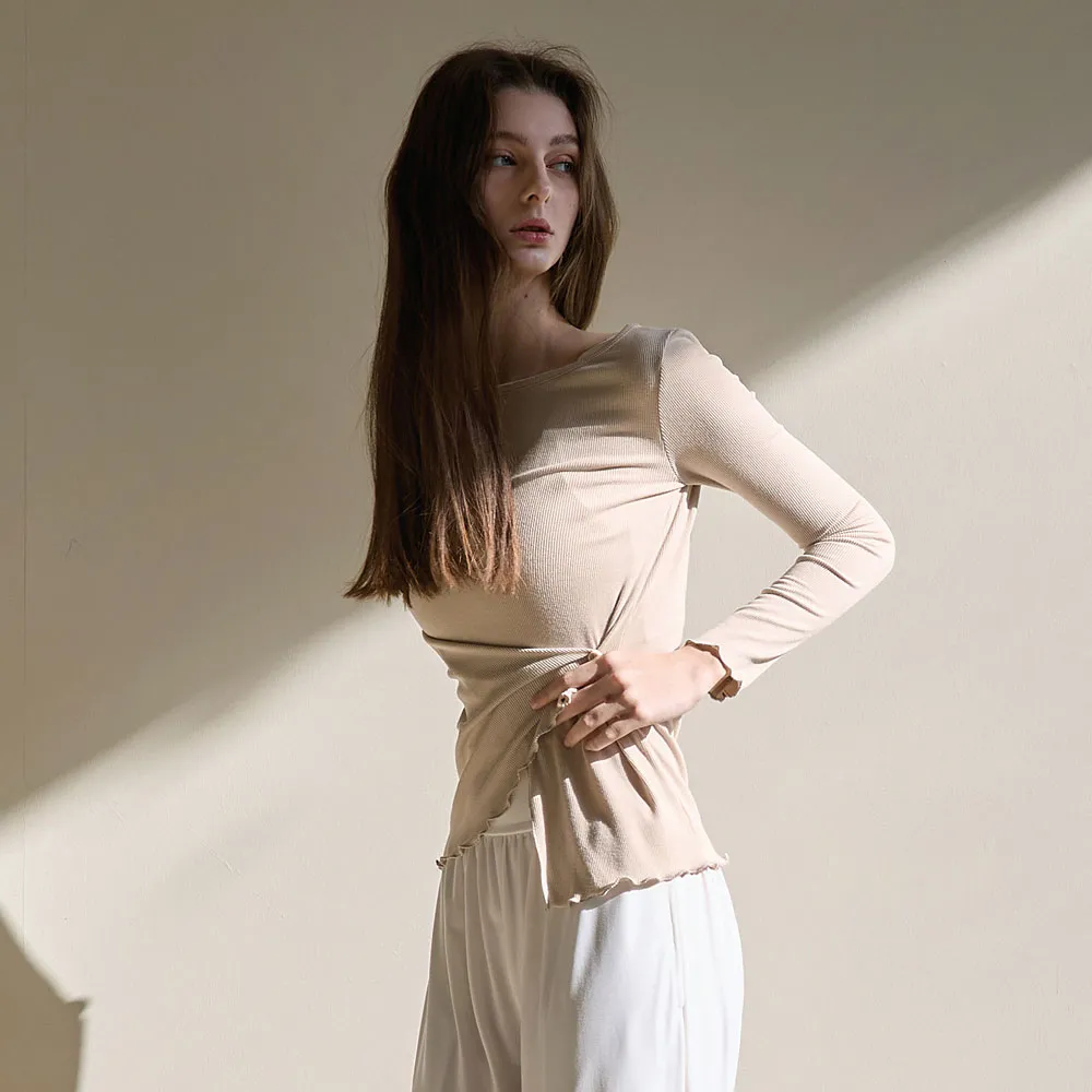 더블버튼 랩 롱슬리브 DEVI-T0124-베이지 - 감도 깊은 취향 셀렉트샵 29CM