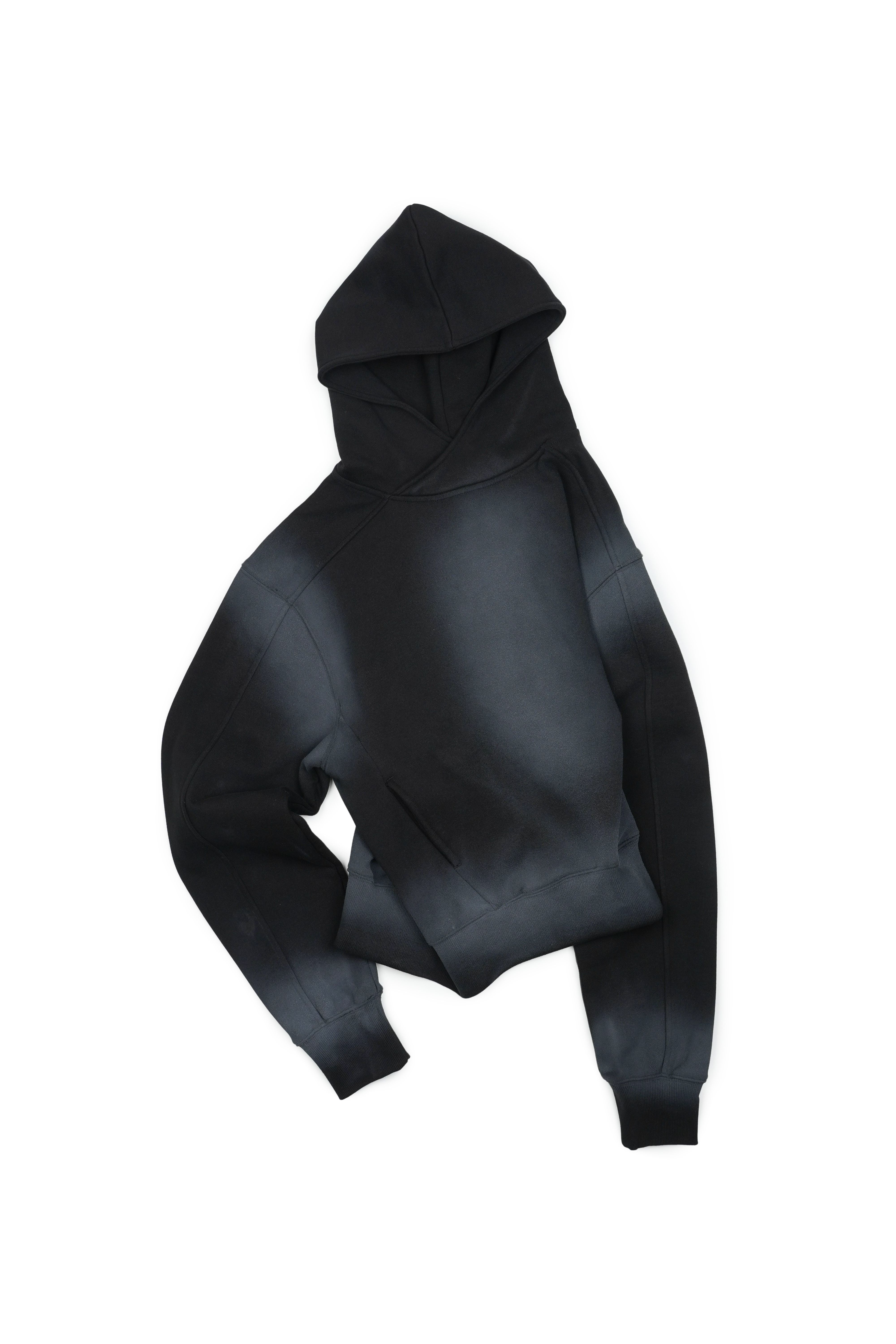 Variation Spray Washed Crop Hoodie Black - 감도 깊은 취향 셀렉트샵 29CM