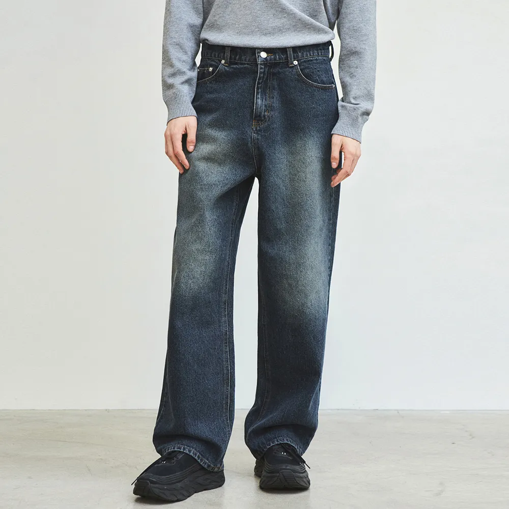 Brush Washed Semi-Wide Denim_Blue(WC25-PT01) - 감도 깊은 취향 셀렉트샵 29CM