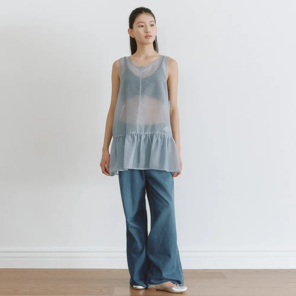 SEE-THROUGH RIBBON DRESS(BL) - 감도 깊은 취향 셀렉트샵 29CM