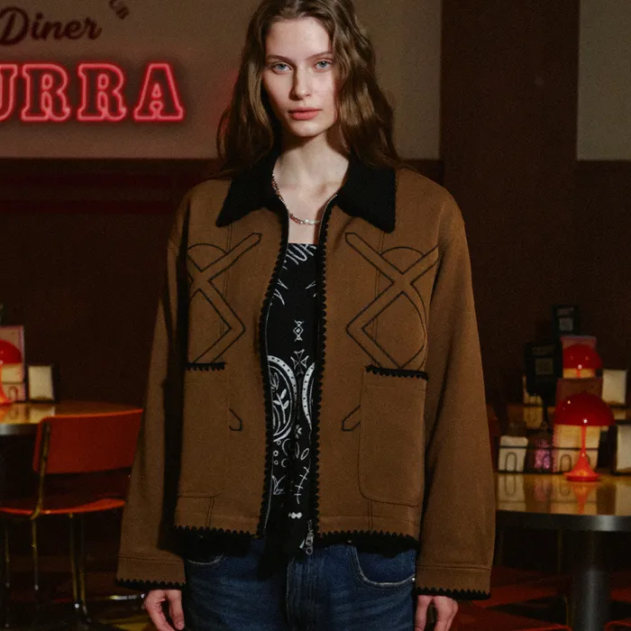 HALOGEN NEEDLEWORK BLOUSON _ BROWN - 감도 깊은 취향 셀렉트샵 29CM