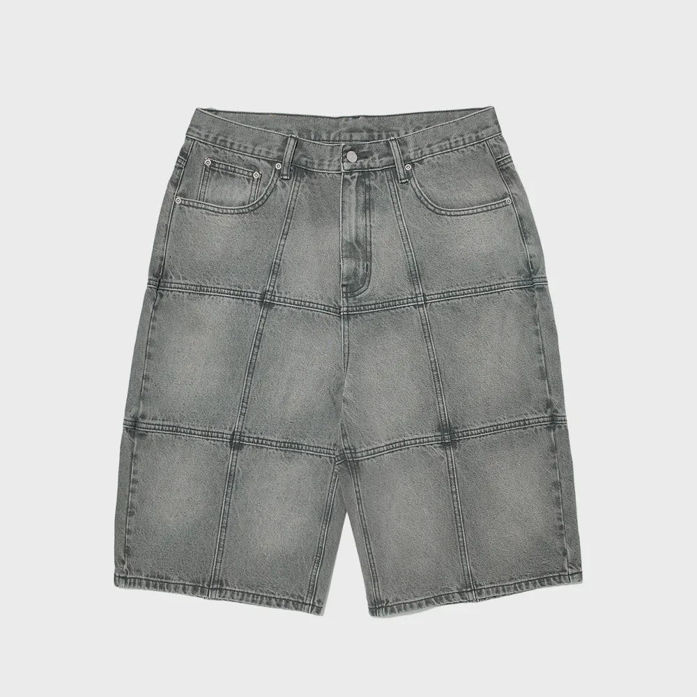PATCH WORK DENIM SHORTS (GREY) - 감도 깊은 취향 셀렉트샵 29CM