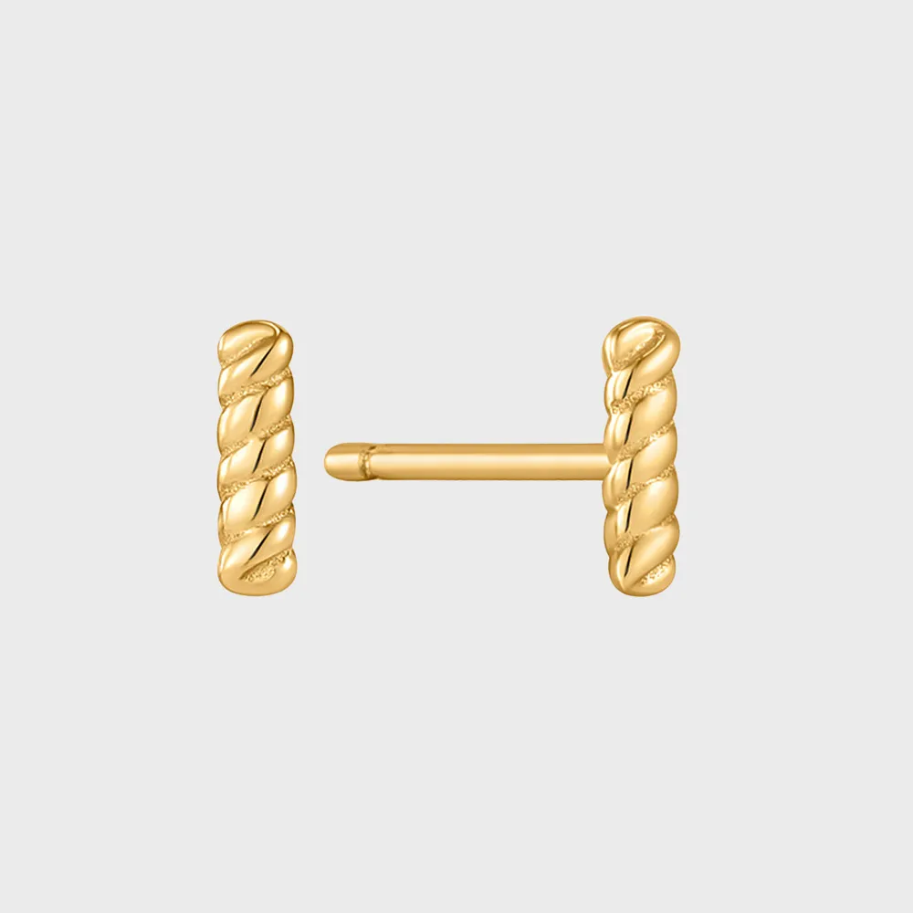 [서은광 착용]로프 디테일 라인 스터드 925 실버 귀걸이 E036-01G - 감도 깊은 취향 셀렉트샵 29CM