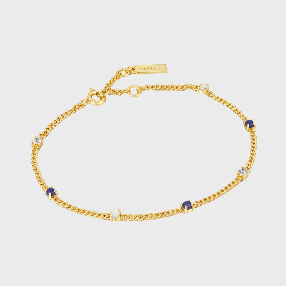 블루 라피스라줄리 스톤 925 실버 팔찌 B039-01G-L - 감도 깊은 취향 셀렉트샵 29CM