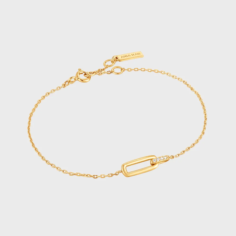 글램 인터락 펜던트 스톤세팅 925 실버 팔찌 B037-01G - 감도 깊은 취향 셀렉트샵 29CM