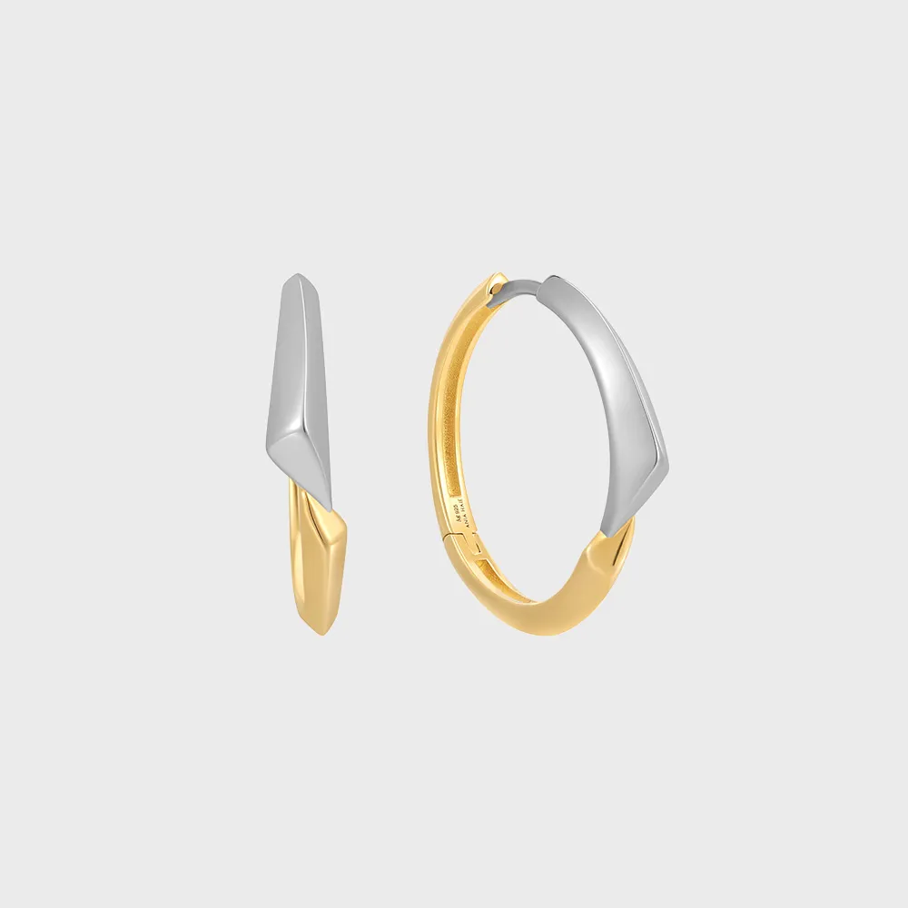 [트와이스 지효, 이유영 착용] 어로우 925 실버 투톤 후프 링 귀걸이 E049-05T - 감도 깊은 취향 셀렉트샵 29CM