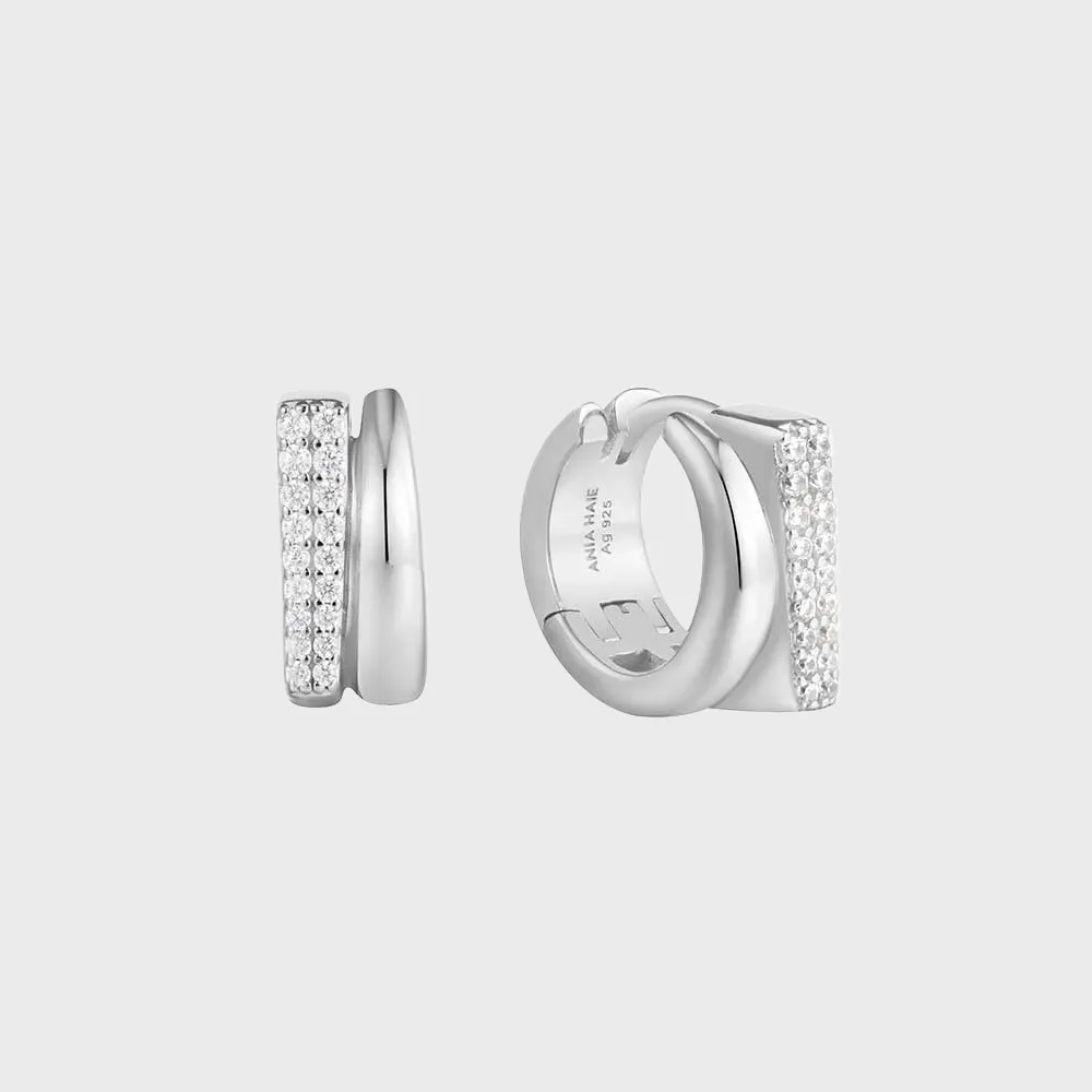 [장나라,정유진 착용] 파베 더블 925 실버 후프 링 귀걸이 E051-04H - 감도 깊은 취향 셀렉트샵 29CM