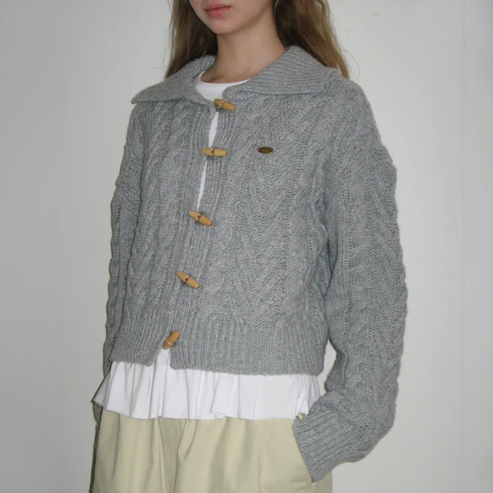 COZY TOGGLE FISHERMAN KNIT CARDIGAN GREY - 감도 깊은 취향 셀렉트샵 29CM
