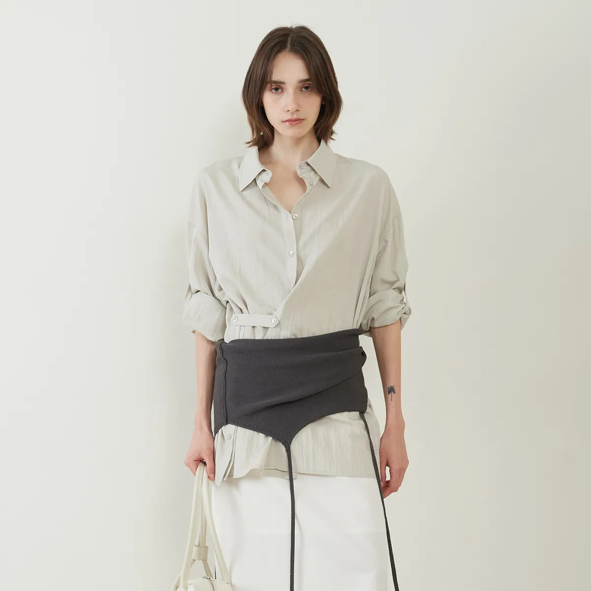 Oversized Strap Shirts Light Gray - 감도 깊은 취향 셀렉트샵 29CM