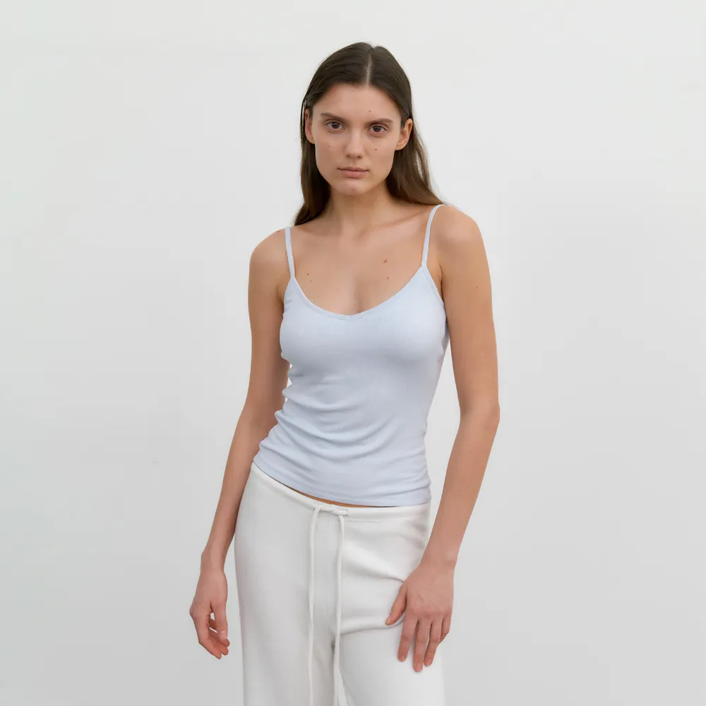 Ribbed Pad Cup Top - Skyblue - 감도 깊은 취향 셀렉트샵 29CM