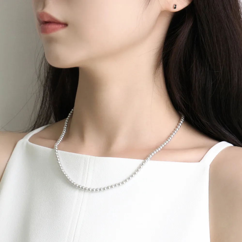 [925silver] CRYSTAL CORE SILVER PEARL NECKLACE (2TYPE) - 감도 깊은 취향 셀렉트샵 29CM