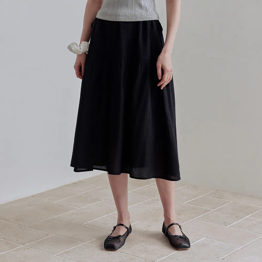 EASY STRING FLARE SKIRT (BLACK) - 감도 깊은 취향 셀렉트샵 29CM