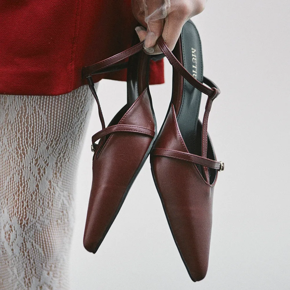 me011 benjamin minimal slim strap mule pumps 벤자민 슬림 스트랩 뮬 펌프스_4color ...