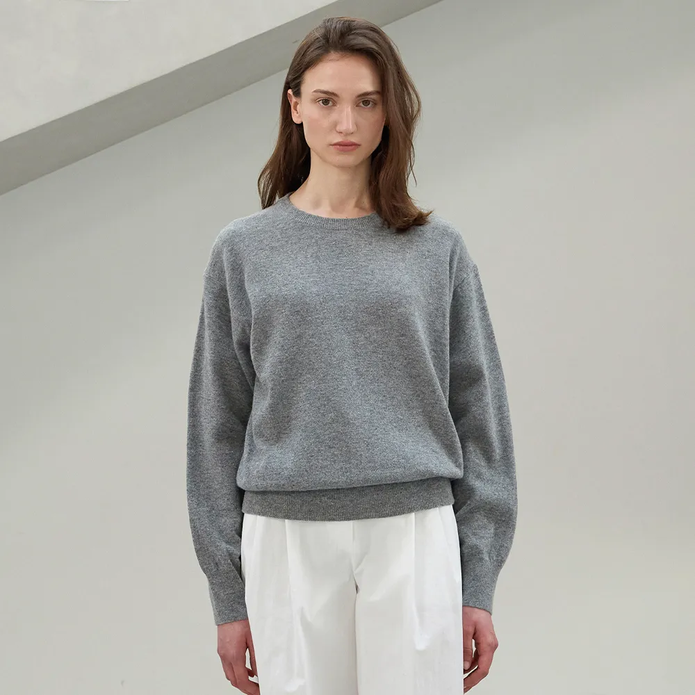 [Cashmere] Dolce Round Knit - Gray - 감도 깊은 취향 셀렉트샵 29CM