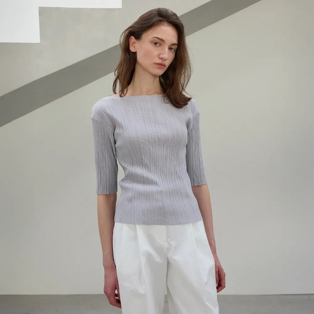Pleats Half Top - Light Gray - 감도 깊은 취향 셀렉트샵 29CM