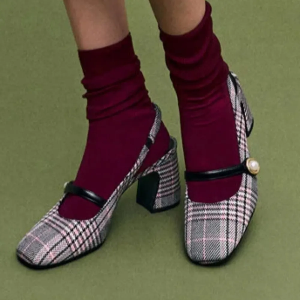 CK1-61720205 플레드 펄-악센트 메리제인 슬링백 펌프스 - 핑크 - 감도 깊은 취향 셀렉트샵 29CM