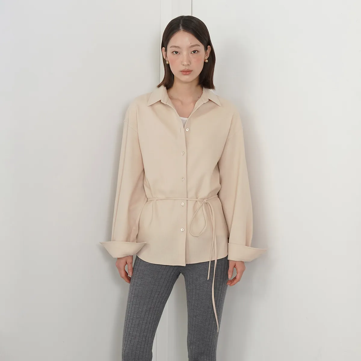 Wool waist string shirts (Beige) - 감도 깊은 취향 셀렉트샵 29CM