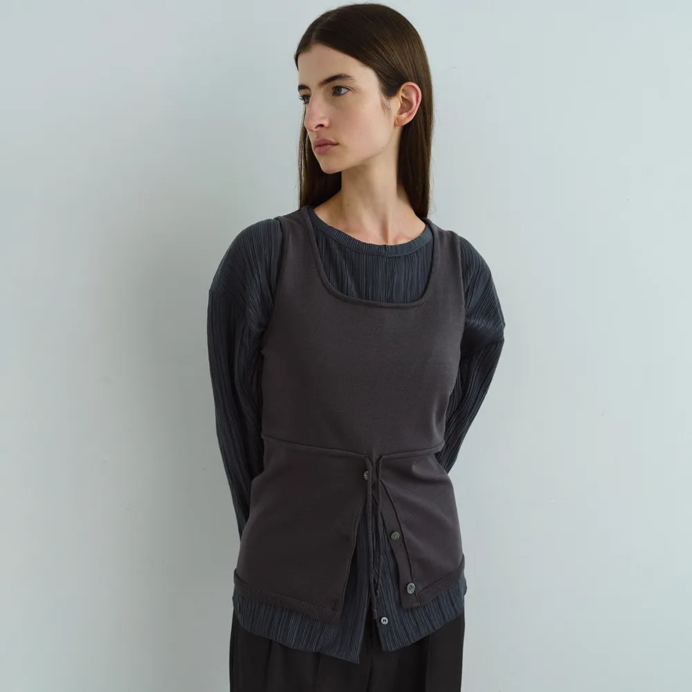 string piping knit vest (charcoal ss ver.) - 감도 깊은 취향 셀렉트샵 29CM