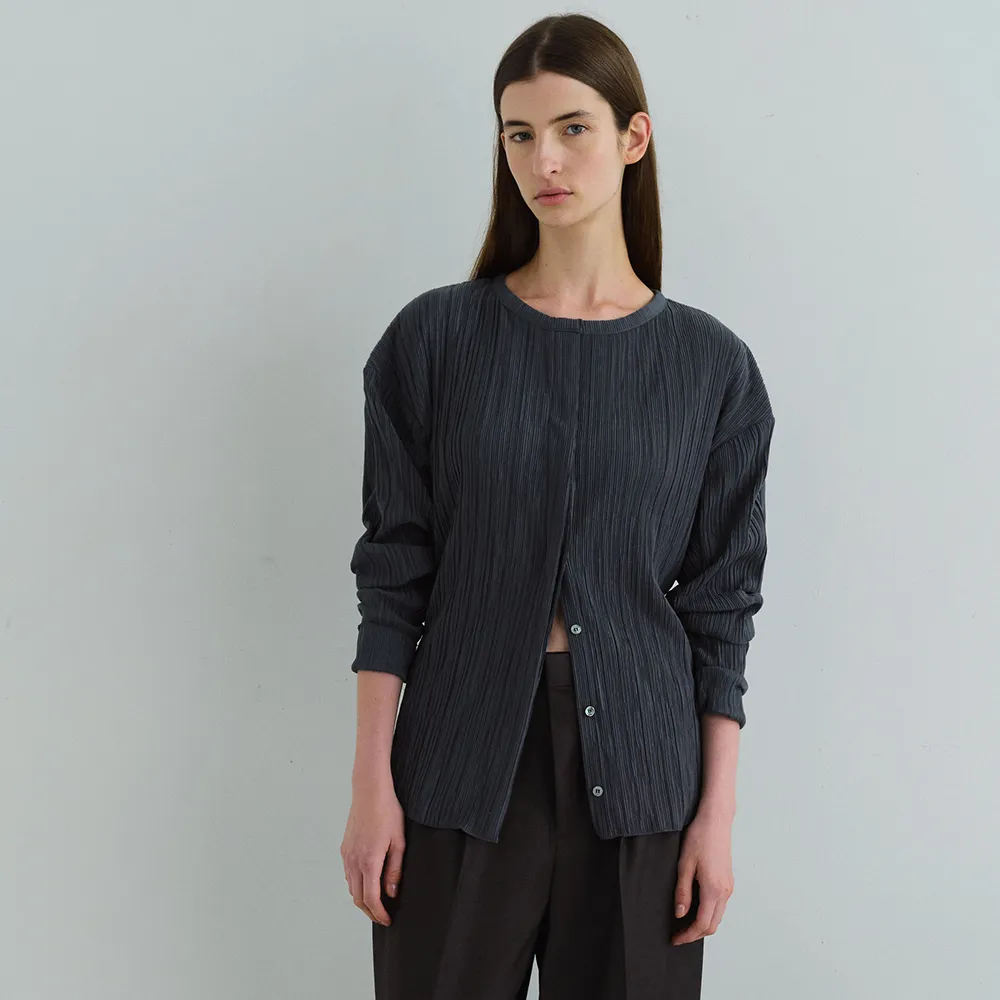 [2차재입고] hidden pleats blouse (deep midnight) - 감도 깊은 취향 셀렉트샵 29CM