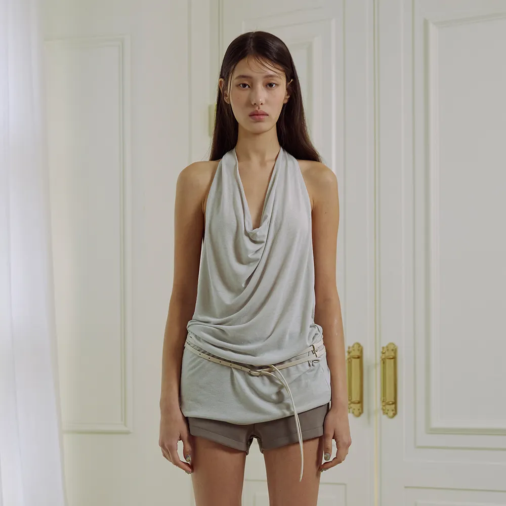 HALTERNECK LAYERED LONG SLEEVELESS, ASH MINT - 감도 깊은 취향 셀렉트샵 29CM