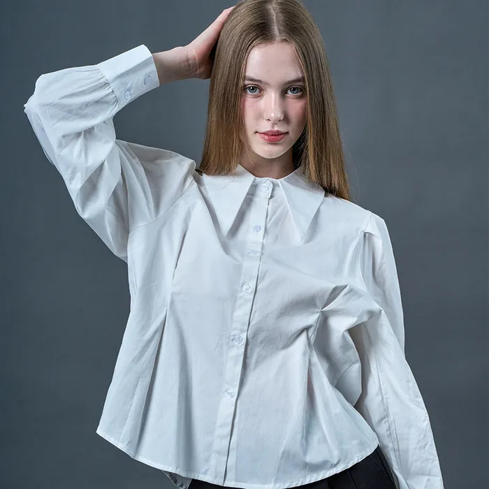 [CP] 퍼프 클래식 베이직 셀린 핀턱 셔츠 [WHITE] KCL. - 감도 깊은 취향 셀렉트샵 29CM