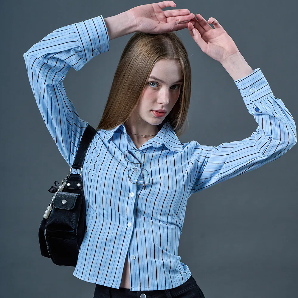 [CP] 멜빈 스트라이프 클래식 베이직 셔츠 [BLUE] - 감도 깊은 취향 셀렉트샵 29CM