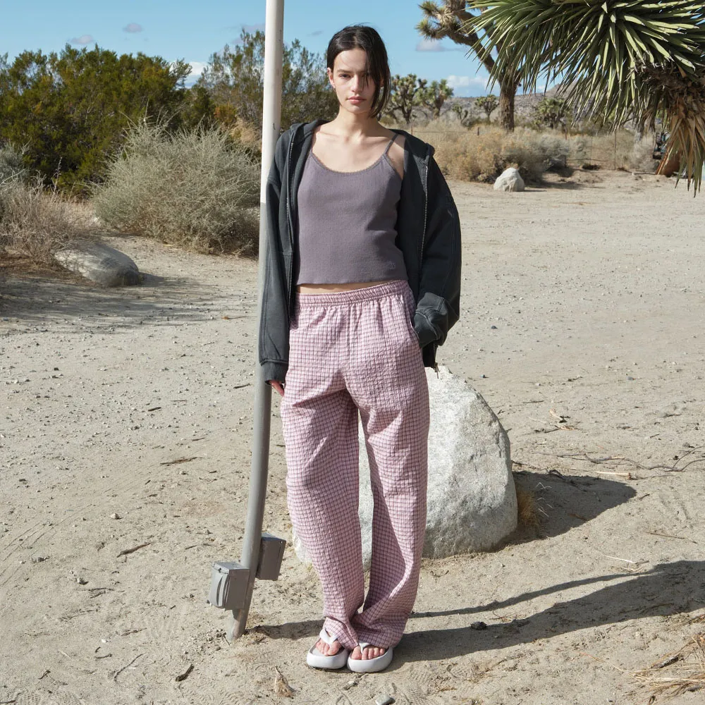 Lc CHECKED BAND PANTS_PINK_LC251PT15PK - 감도 깊은 취향 셀렉트샵 29CM