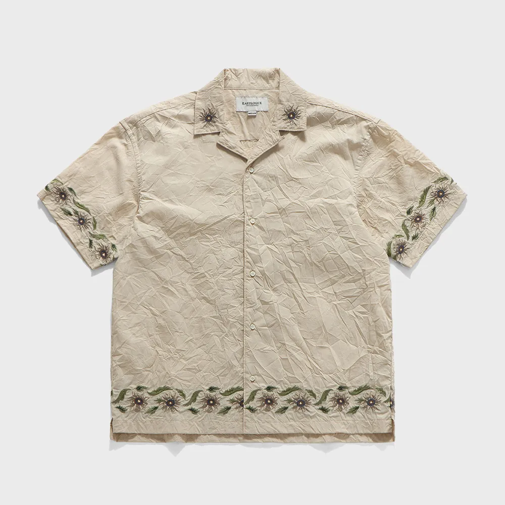 BREEZY EMBROIDERED HALF SHIRTS / CREASE MARZIPAN - 감도 깊은 취향 셀렉트샵 29CM