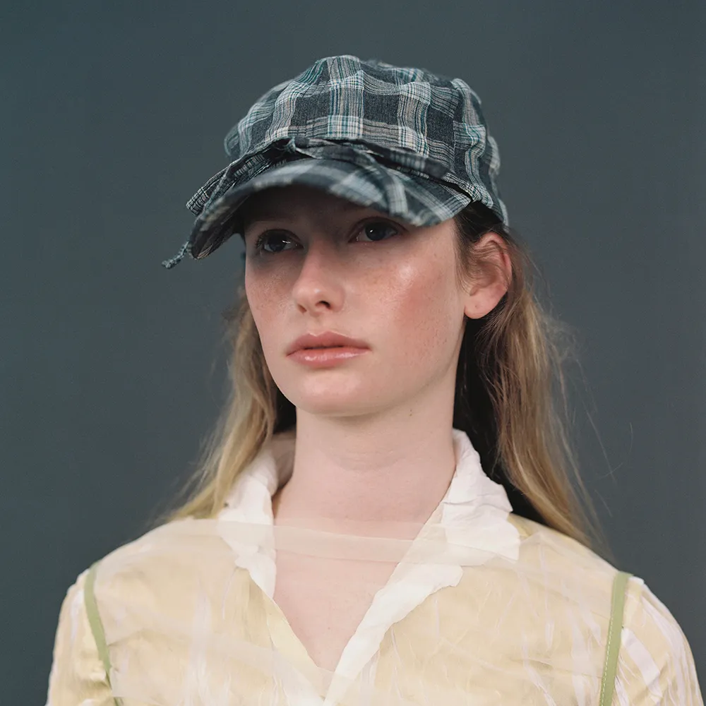 BASIC BALL CAP_RIBBON_CHECK BLUE - 감도 깊은 취향 셀렉트샵 29CM