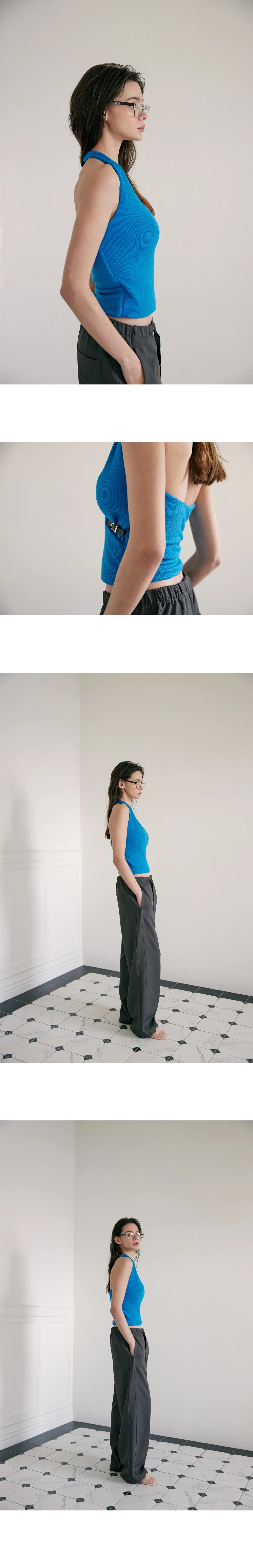 Fluffy halter knit top_ocean blue - 감도 깊은 취향 셀렉트샵 29CM