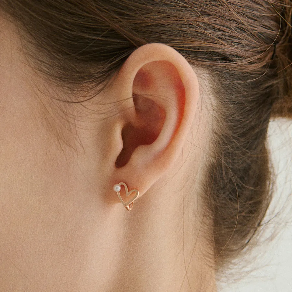 14k 18k 미니 하트 진주 귀걸이 - 감도 깊은 취향 셀렉트샵 29CM