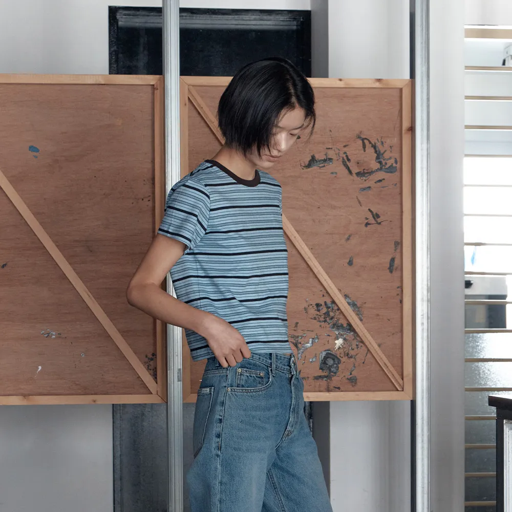 6th / curly sue crop t -shirt - blue - 감도 깊은 취향 셀렉트샵 29CM