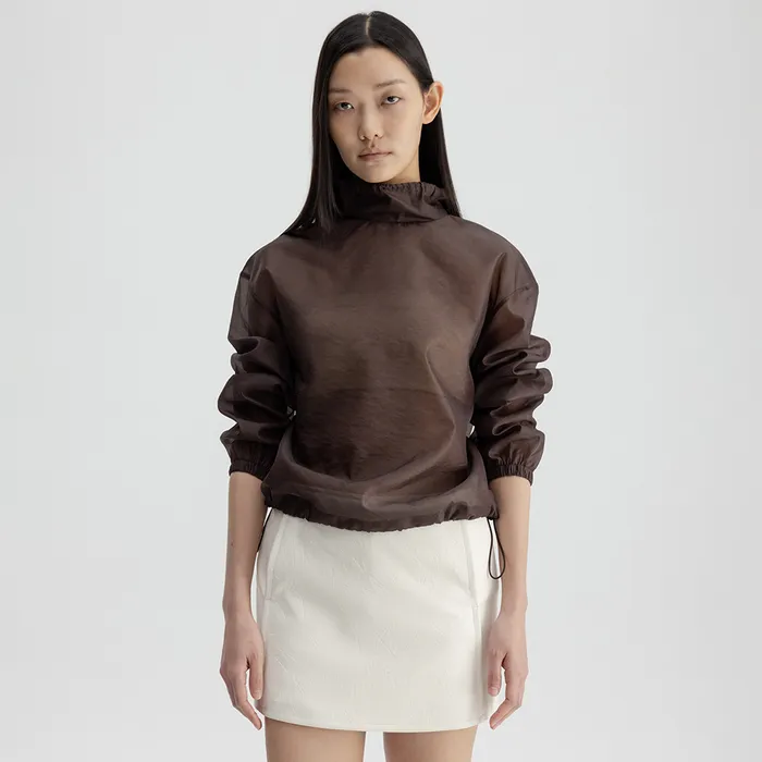 SEE-THROUGH DRAWSTRING TOP (BROWN) - 감도 깊은 취향 셀렉트샵 29CM