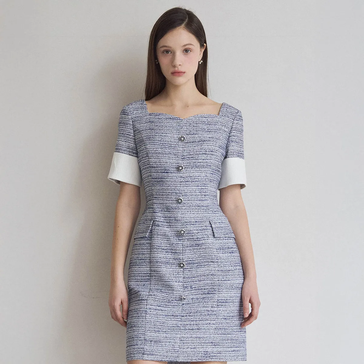 25SS 칼라 110 원파인데이 미들턴 트위드 원피스 블루 - 감도 깊은 취향 셀렉트샵 29CM