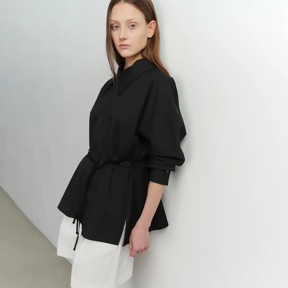 DRAWSTRING BLOUSE (BLACK) - 감도 깊은 취향 셀렉트샵 29CM
