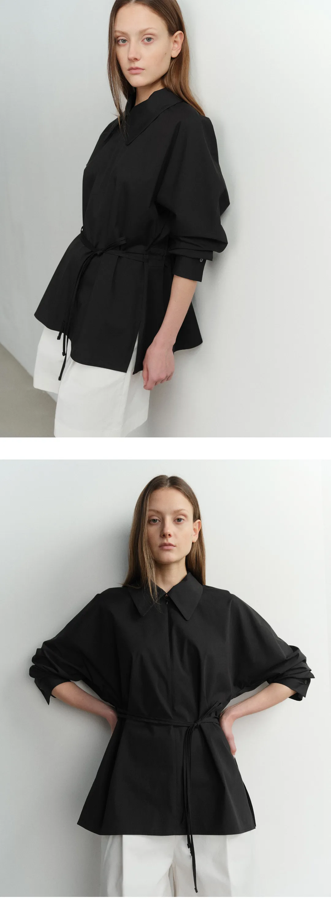 DRAWSTRING BLOUSE (BLACK) - 감도 깊은 취향 셀렉트샵 29CM