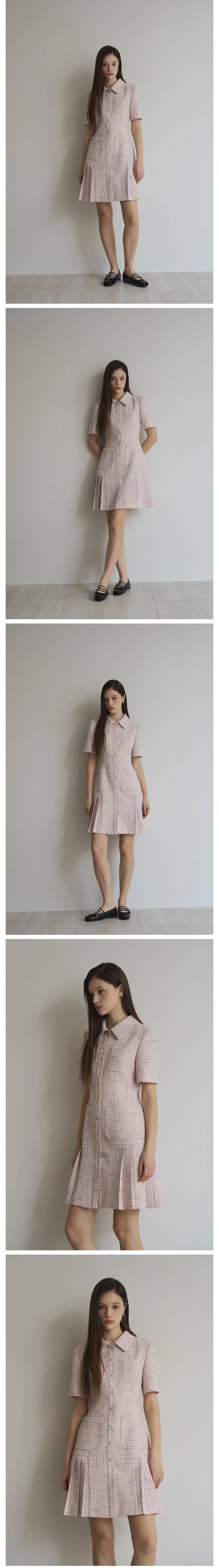 25SS 칼라 111 원파인데이 트윙클 플리츠 트위드 원피스 아이보리 - 감도 깊은 취향 셀렉트샵 29CM