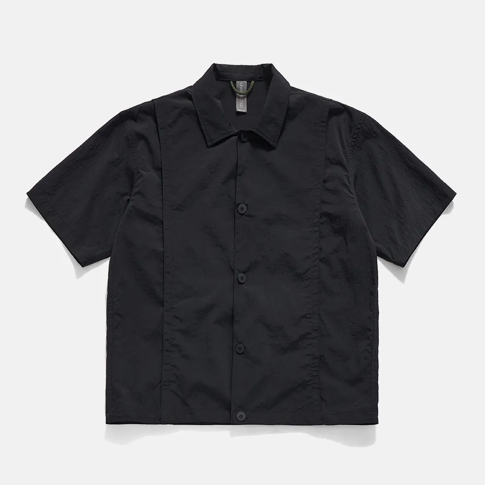 RELAXED DRAWSTRING HALF SHIRT / BLACK - 감도 깊은 취향 셀렉트샵 29CM