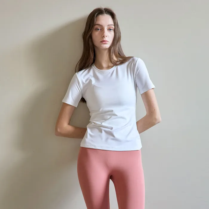 여성 요가복 DEVI-T0045-화이트 필라테스 익스틴 서포트 티 - 감도 깊은 취향 셀렉트샵 29CM